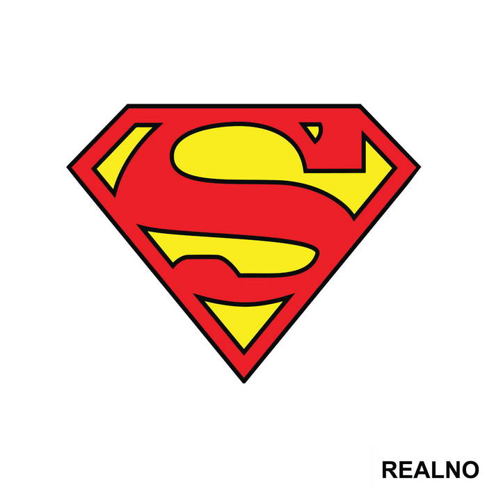 LOGO - PLAIN RED AND YELLOW - SUPERMAN - NALEPNICA