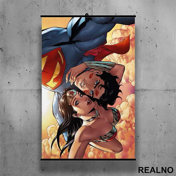 WITH SUPERMAN - WONDER WOMAN - POSTER SA NOSAČEM