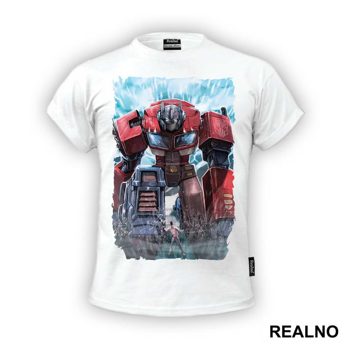 OPTIMUS PRIME AND HUMAN ART - TRANSFORMERS - MAJICA