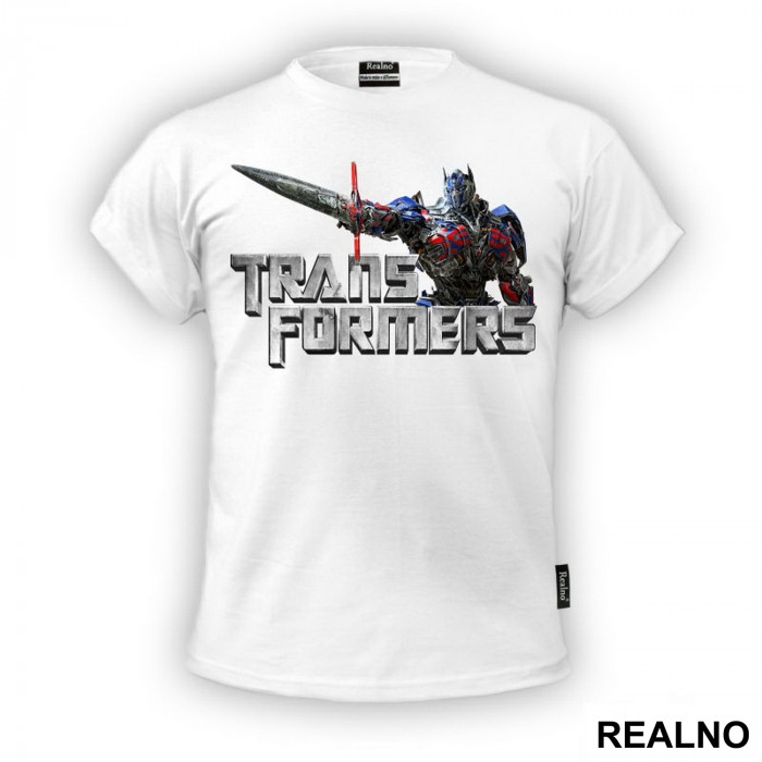 OPTIMUS PRIME AND METALLIC LOGO - TRANSFORMERS - MAJICA