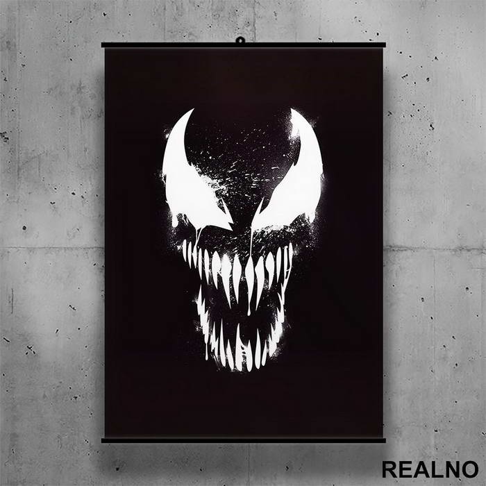 WHITE SPLATTER - VENOM - POSTER SA NOSAČEM