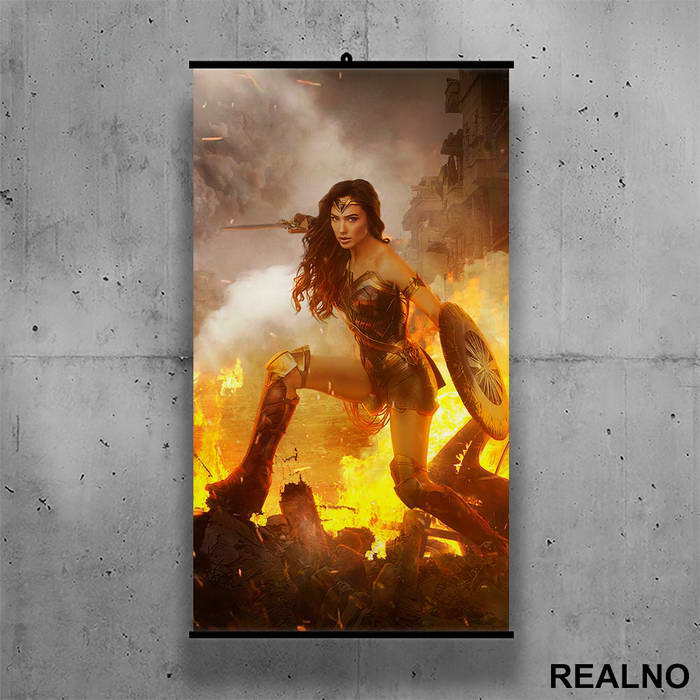 FIGHTING - WONDER WOMAN - POSTER SA NOSAČEM