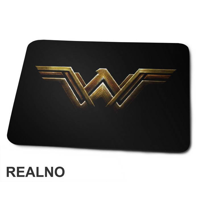 GOLDEN LOGO - BLACK - WONDER WOMAN - PODLOGA ZA MIŠ