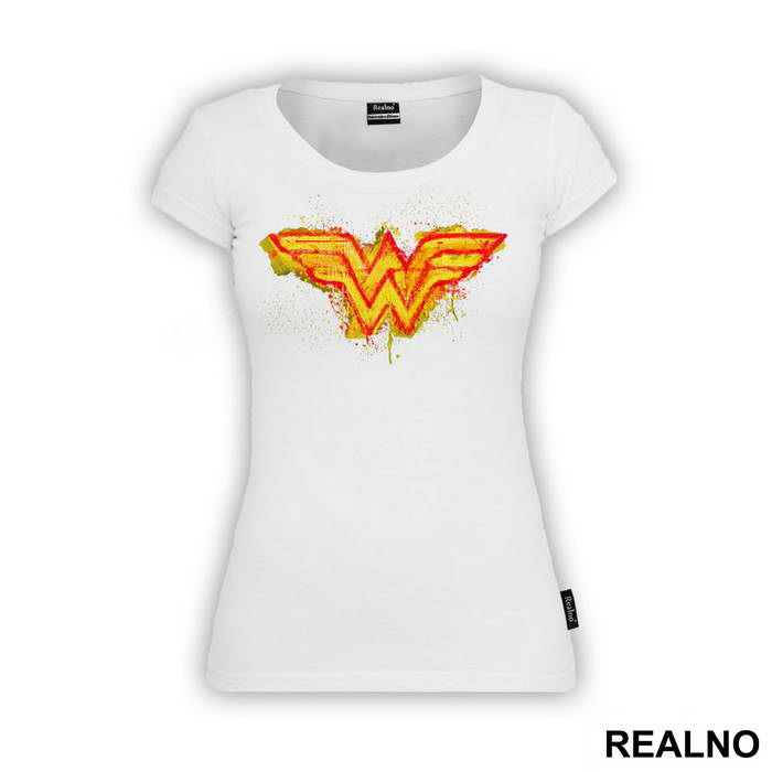 LOGO COLOR DOTS SPLASH - WONDER WOMAN - MAJICA