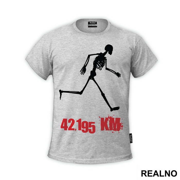 42,195 KM - SKELETON - TRČANJE - RUNNING - MAJICA