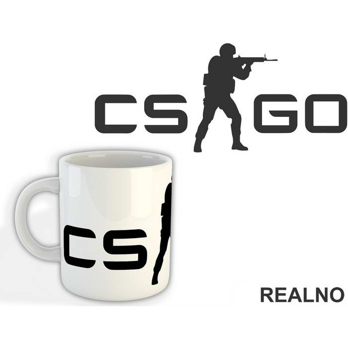 CS GO LOGO WITH SNIPER - COUNTER STRIKE - CS - ŠOLJA