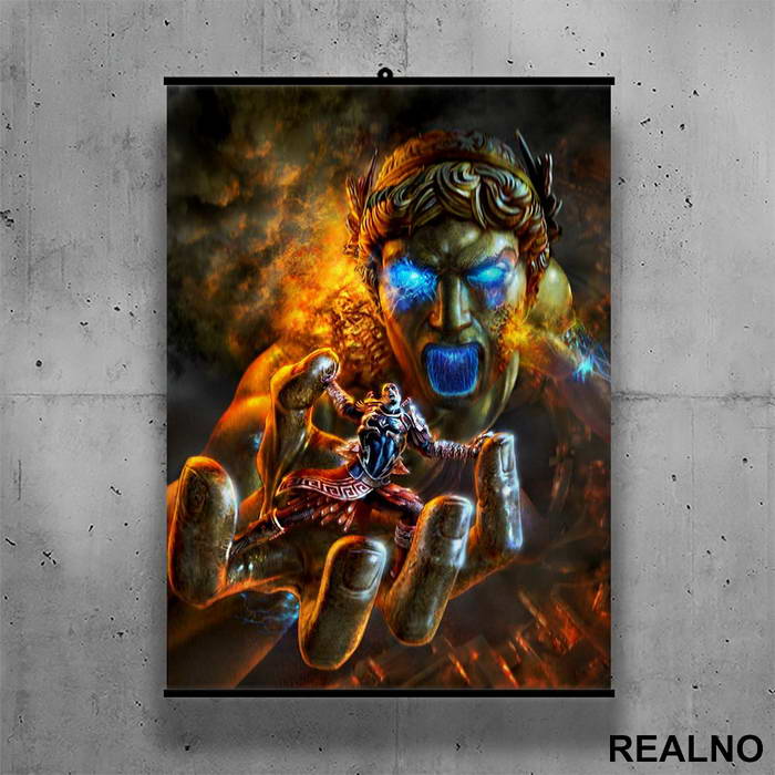 FIGHT WITH COLOSSUS OF RHODES - GOD OF WAR - POSTER SA NOSAČEM