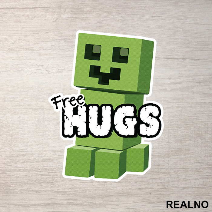 CREEPER FREE HUGS - MINECRAFT - NALEPNICA