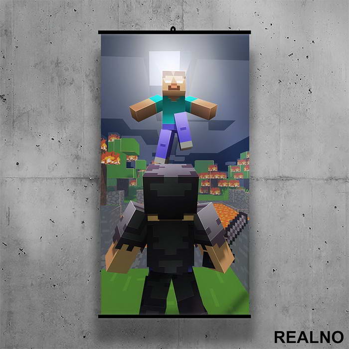 FIGHT - MINECRAFT - POSTER SA NOSAČEM