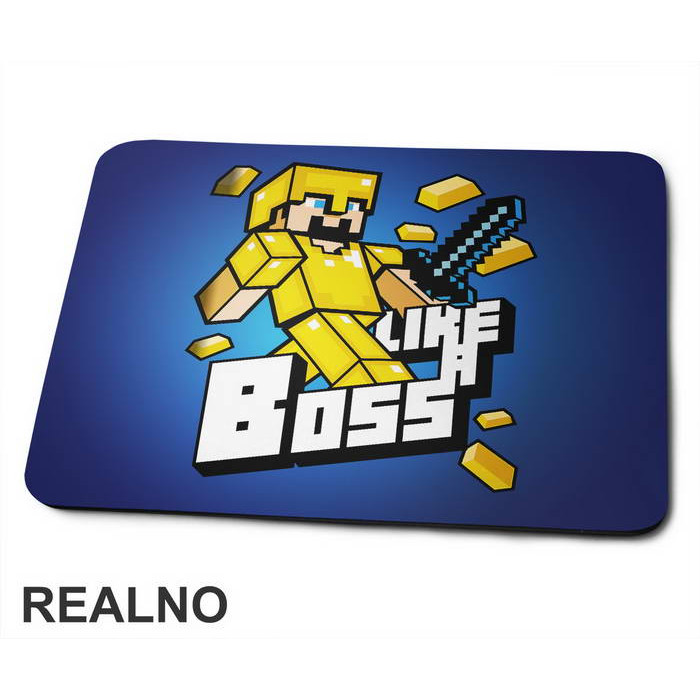 LIKE A BOSS - GOLD - MINECRAFT - PODLOGA ZA MIŠ