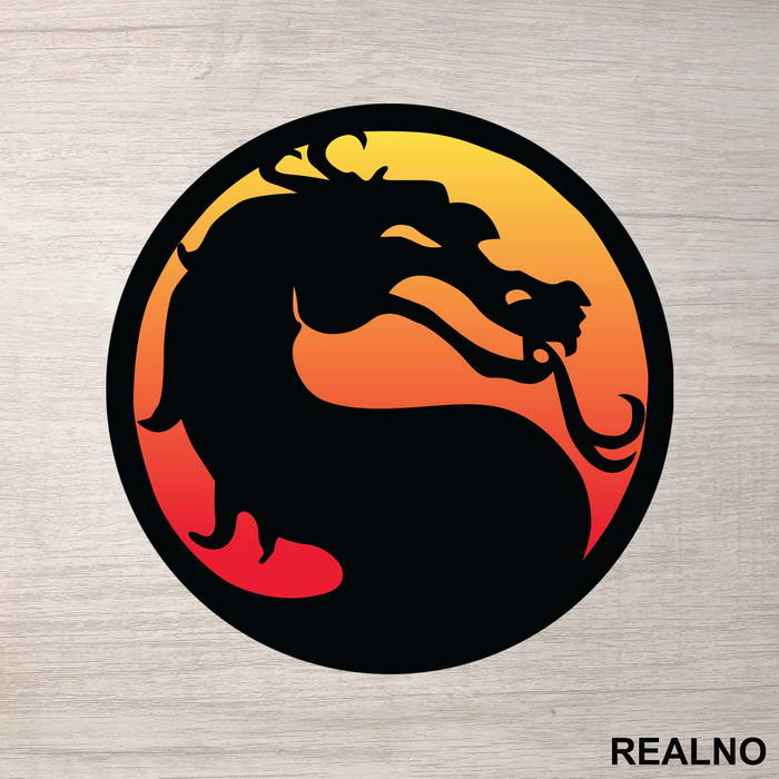 ORANGE LOGO - MORTAL KOMBAT - NALEPNICA