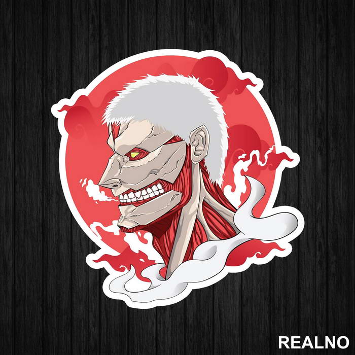 ARMORED TITAN RED SMOKE - ATTACK ON TITAN - NALEPNICA