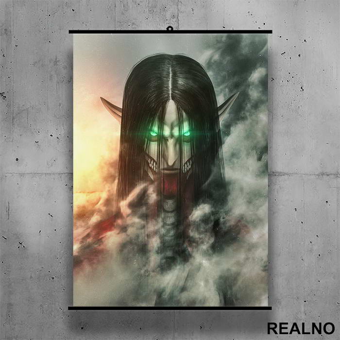 EREN YEAGER - THE DEVIL OF PARADIS - ATTACK ON TITAN - AOT - POSTER SA NOSAČEM