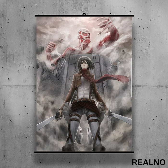 MIKASA - ATTACK ON TITAN - AOT - POSTER SA NOSAČEM