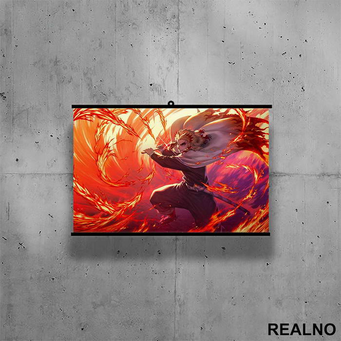 KYOJURO RENGOKU - DEMON SLAYER - POSTER SA NOSAČEM