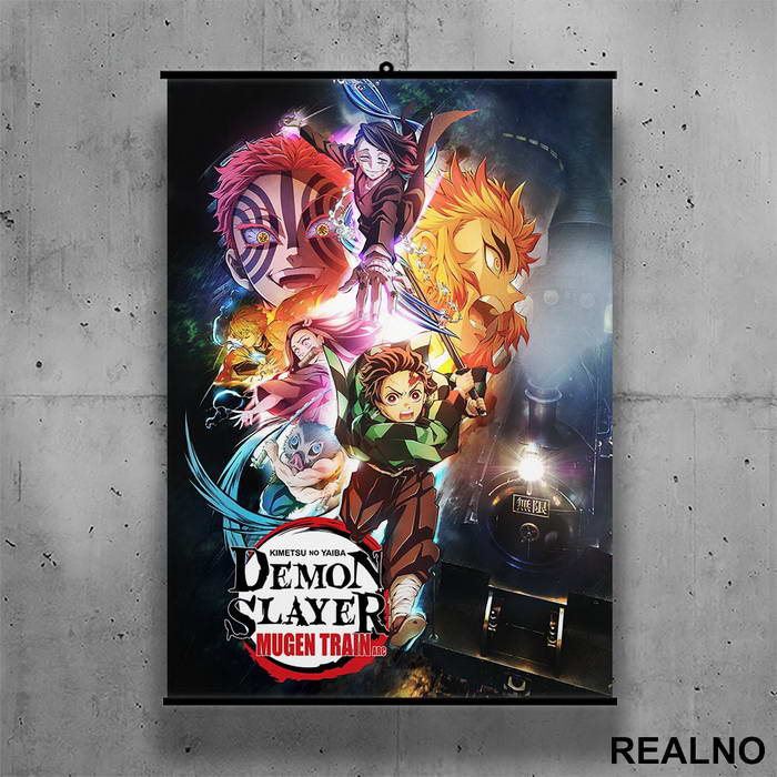 MUGEN TRAIN - DEMON SLAYER - POSTER SA NOSAČEM