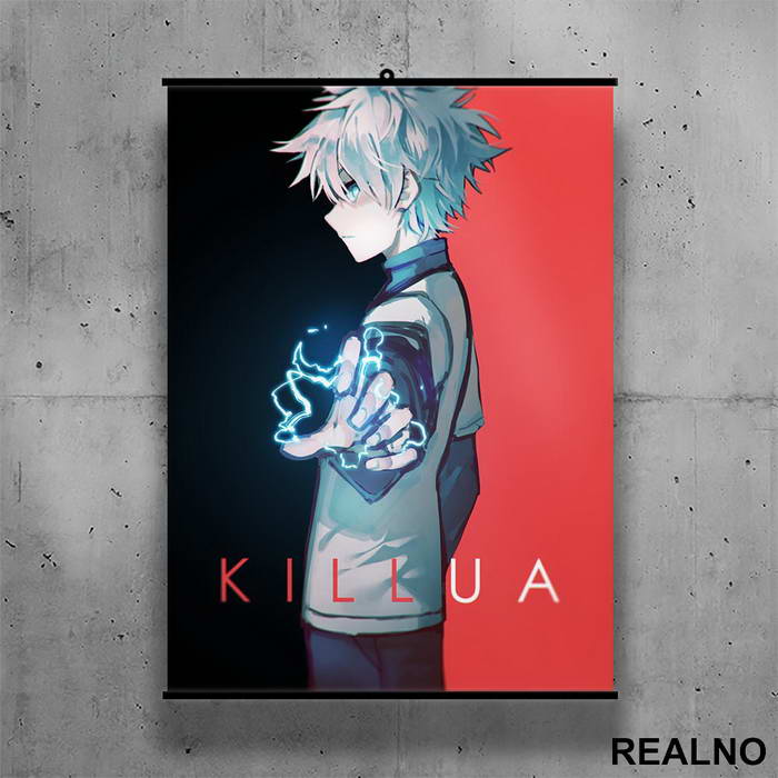 KILLUA - BLACK AND RED - HUNTER X HUNTER - POSTER SA NOSAČEM