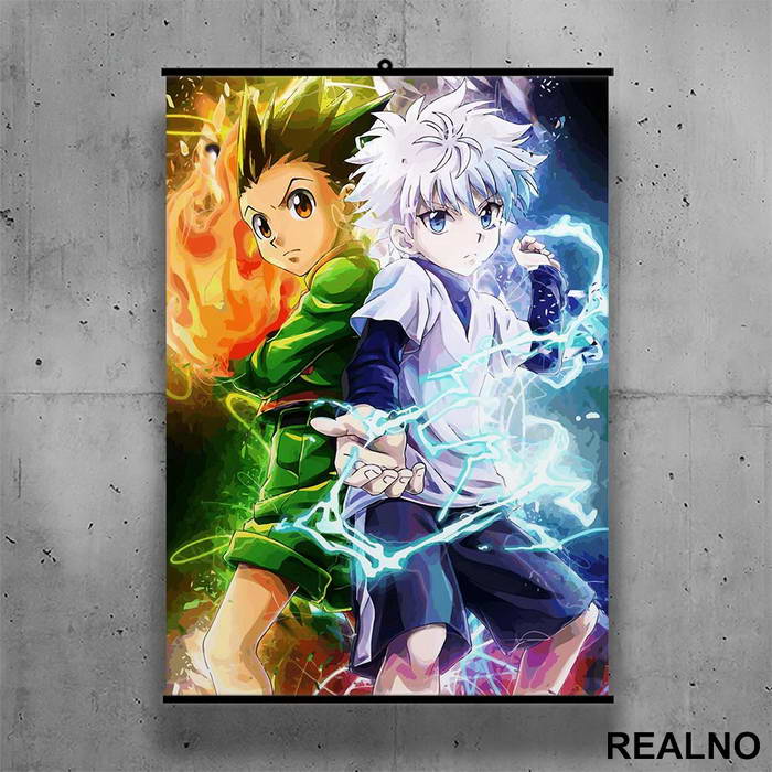 KILLUA AND GON - HUNTER X HUNTER - POSTER SA NOSAČEM