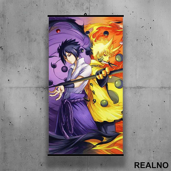 HALF SASUKE - NARUTO - POSTER SA NOSAČEM