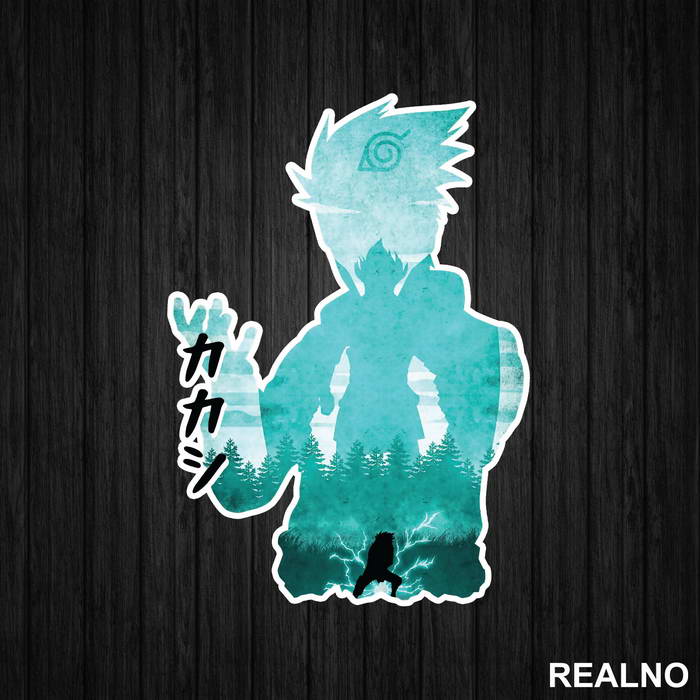 KAKASHI - LIGHT BLUE SILHOUETTE - NARUTO - NALEPNICA