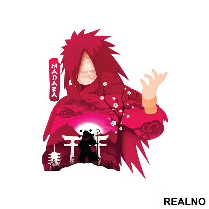 MADARA - RED SILHOUETTE - NARUTO - NALEPNICA