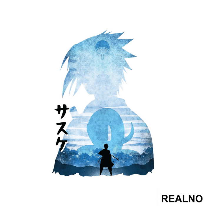 SASUKE - BLUE SILHOUETTE - NARUTO - NALEPNICA