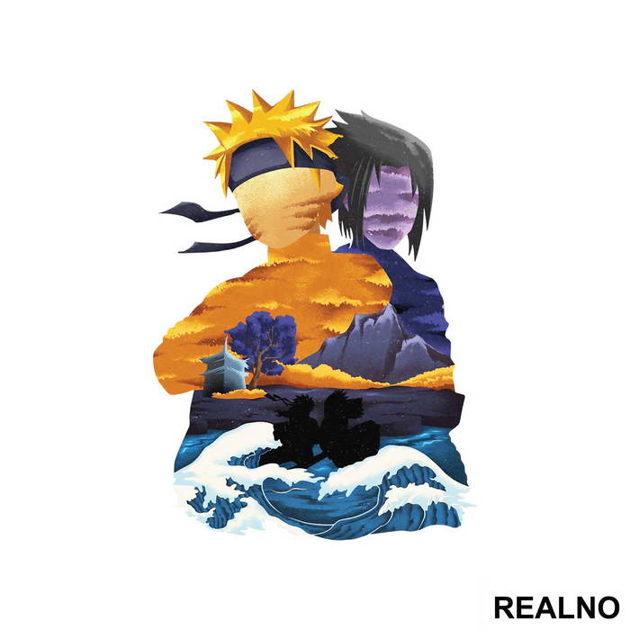 SASUKE OCEAN WAVES - NARUTO - NALEPNICA