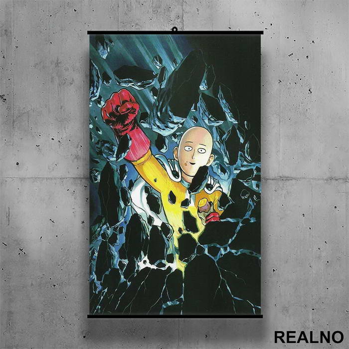 SAITIMA - BREAKING WALL - ONE PUNCH MAN - POSTER SA NOSAČEM