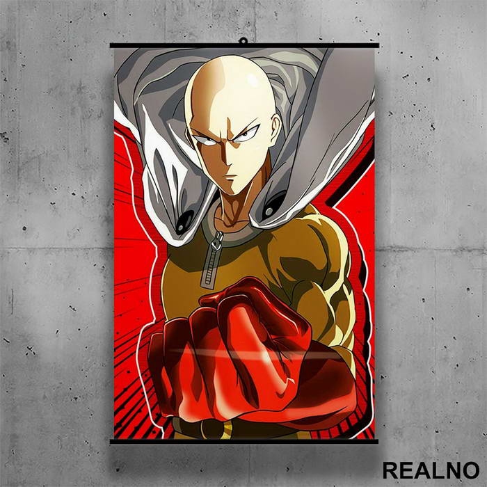 SAITIMA RED FIST - ONE PUNCH MAN - POSTER SA NOSAČEM