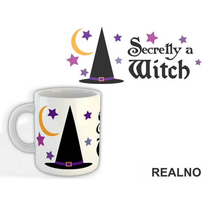 SECRETLY A WITCH - HUMOR - ŠOLJA