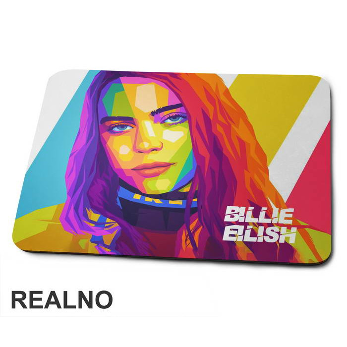 COLORFUL POLYGONAL ART - BILLIE EILISH - MUZIKA - PODLOGA ZA MIŠ