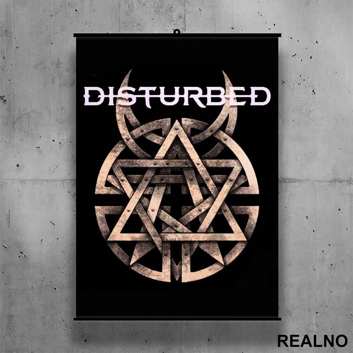 DISTURBED - LOGO - POSTER SA NOSAČEM