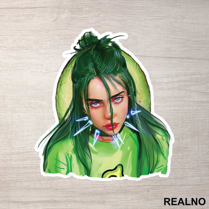 GREEN HAIR - BILLIE EILISH - MUZIKA - NALEPNICA