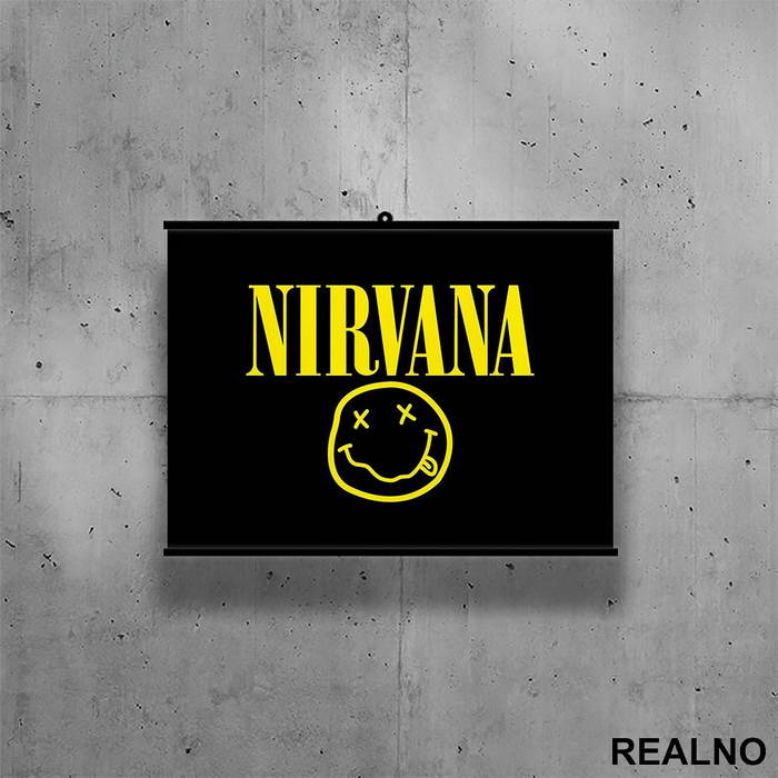 NIRVANA - BLACK - POSTER SA NOSAČEM