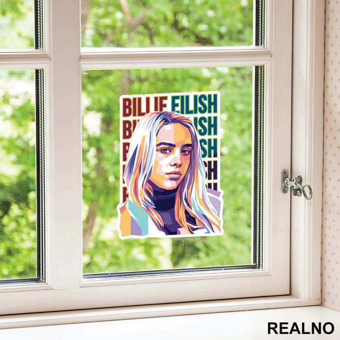 POLYGONAL ART TEXT - BILLIE EILISH - MUZIKA - NALEPNICA