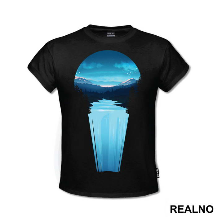 NIGHT WATERFALL - PLANINARENJE - KAMPOVANJE - PRIRODA - NATURE - MAJICA