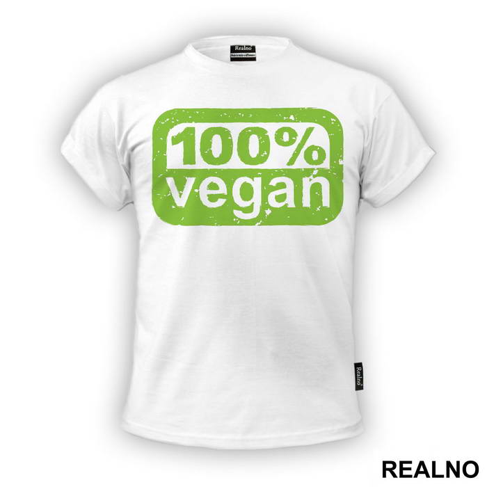 ONE HUNDRED PERCENT VEGAN - GREEN - VEGAN - MAJICA