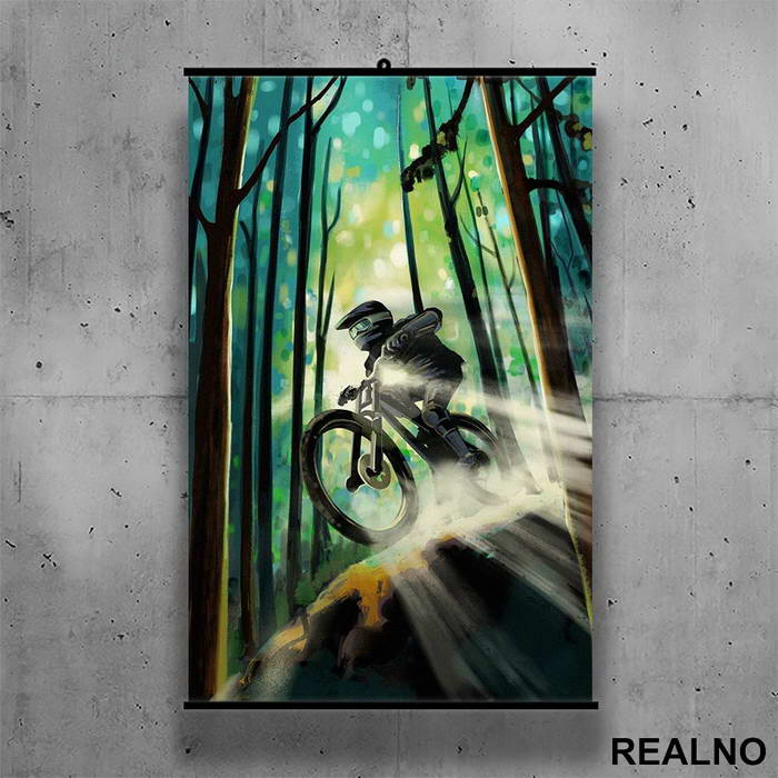 SUN RAYS - MOUNTAIN BIKES - MTB - POSTER SA NOSAČEM