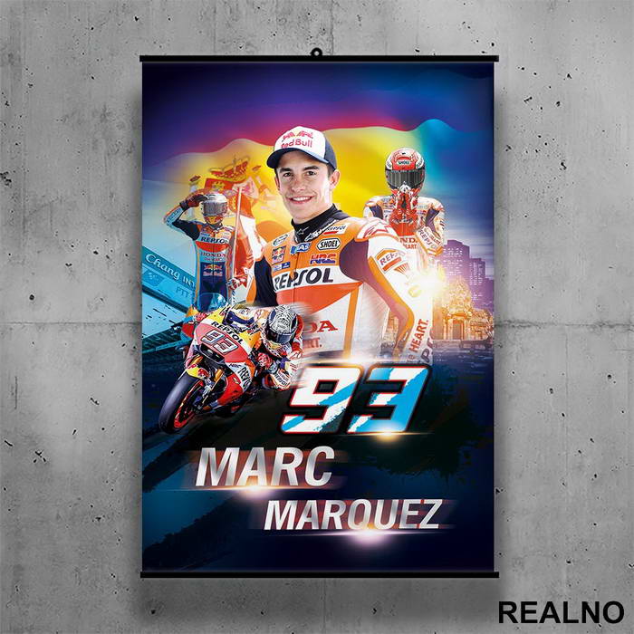 MARC MARQUEZ - PORTRAIT - 93 - MOTOGP - SPORT - POSTER SA NOSAČEM