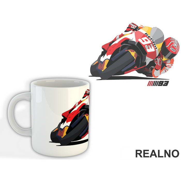 MARC MARQUEZ ON A BIKE CLIPART - 93 - MOTOGP - SPORT - ŠOLJA