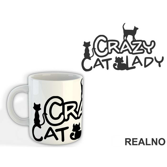 CRAZY CAT LADY CATS - MAČKE - ŠOLJA