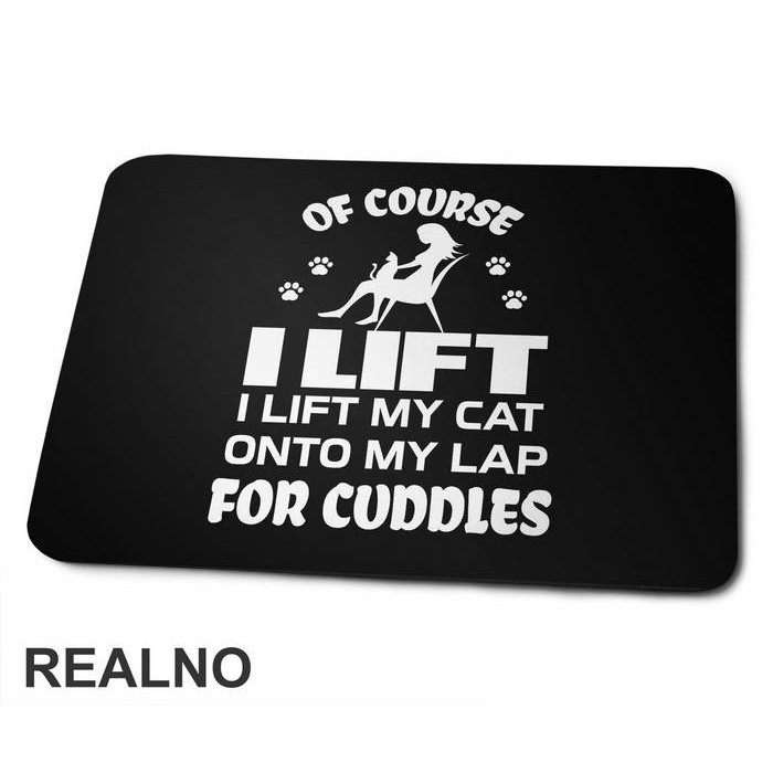 OF COURSE I LIFT. I LIFT MY CAT ONTO MY LAP FOR CUDDLES - MAČKE - CAT - PODLOGA ZA MIŠ