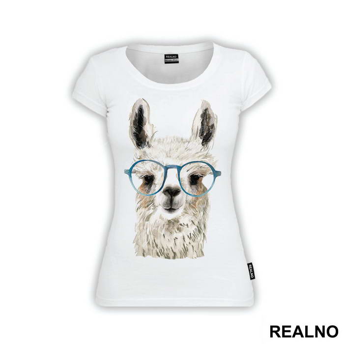 ALPACA WITH BLUE GLASSES - ŽIVOTINJE - MAJICA