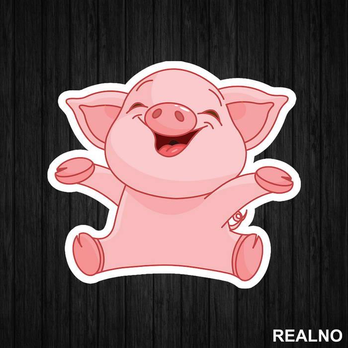 HAPPY PIGGY - ŽIVOTINJE - NALEPNICA