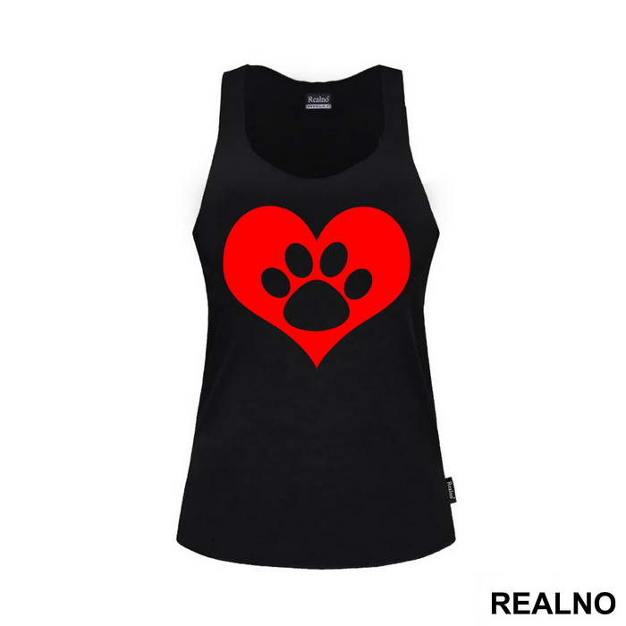 RED HEART AND PAW - PAS - DOG - MAJICA