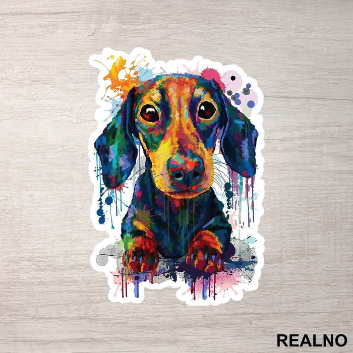 WIENER DOG PAINTING - ŽIVOTINJE - NALEPNICA