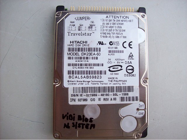 60 Gb ata 2.5 inca Hitachi