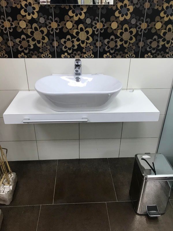 Ploča za lavabo bela 100×40