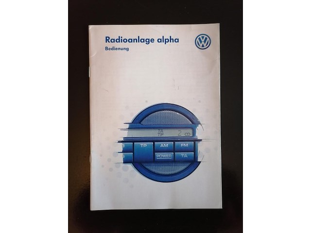 Knjiga za radio kasetofon ALPHA Blaupunkt 1H0035153A