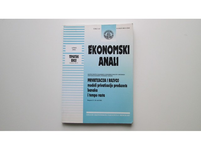 Ekonomski anali april/2002. tematski broj godina XLVI